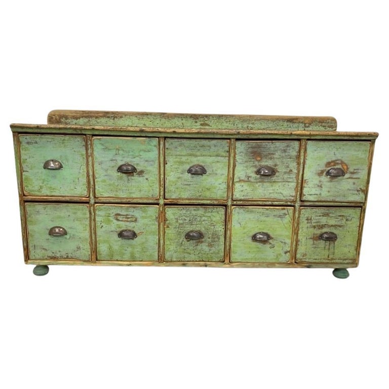 Vintage Green Chest of Drawers at 1stDibs