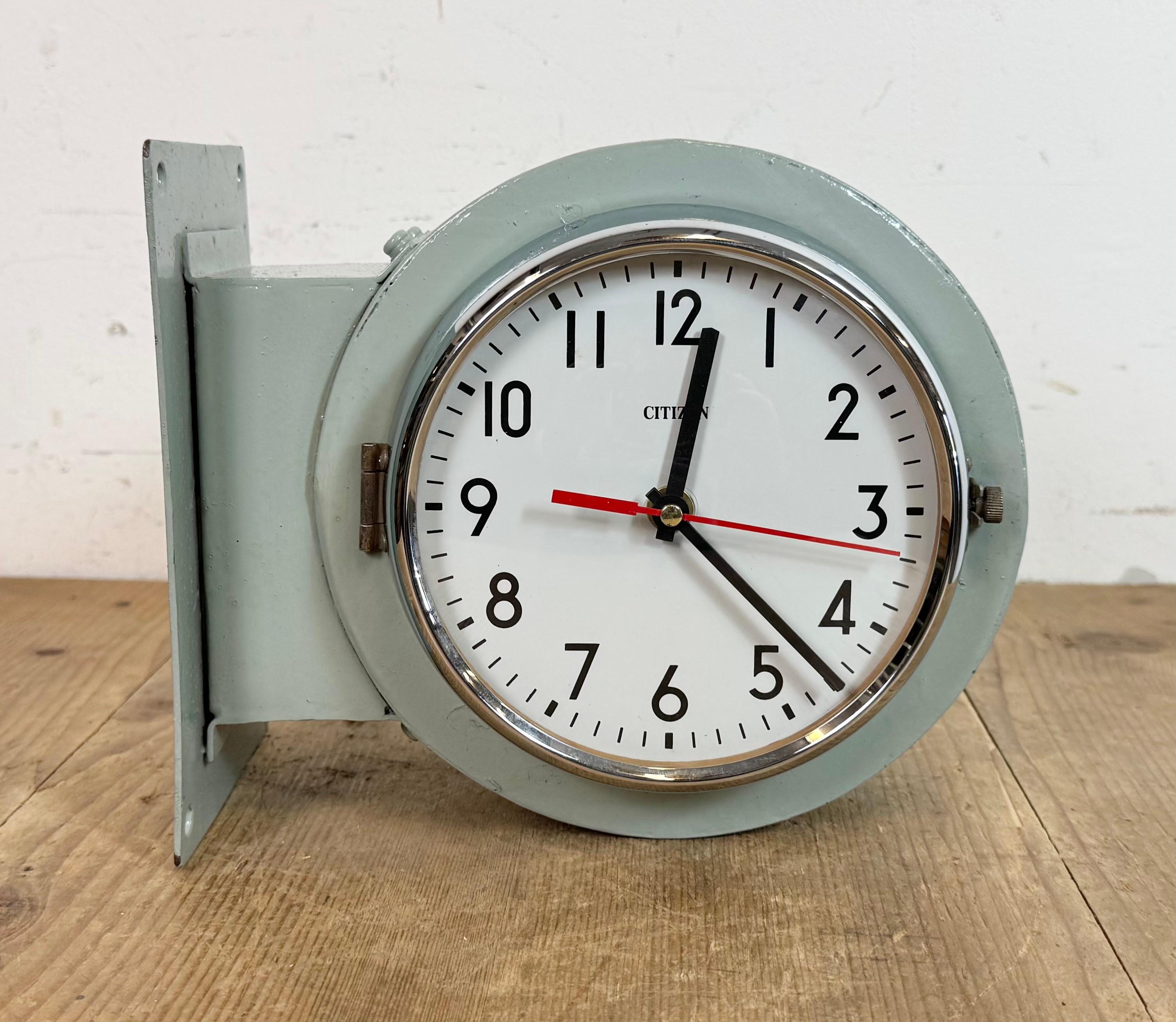 Vintage Green Citizen Double-Sided Navy Wall Clock, 1980s For Sale at ...