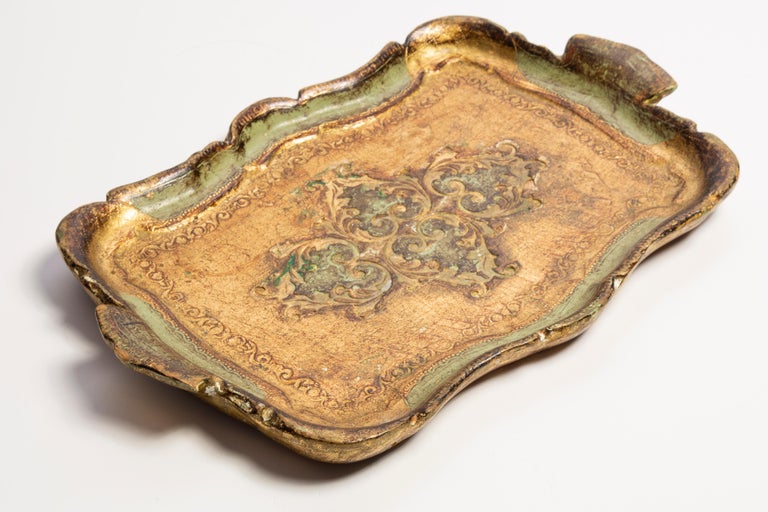 Vintage Green Decorative Wood Plate, Italy, 1960s For Sale at 1stDibs