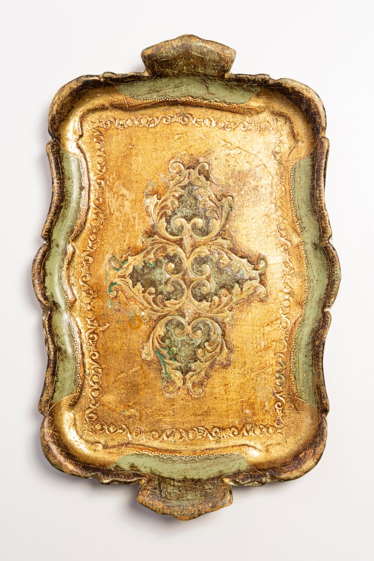 Vintage Green Decorative Wood Plate, Italy, 1960s For Sale at 1stDibs