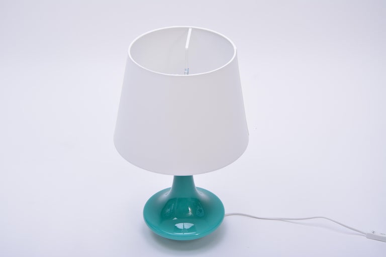 Scandinavian Mid-Century Modern Green Glass table lamp at 1stDibs