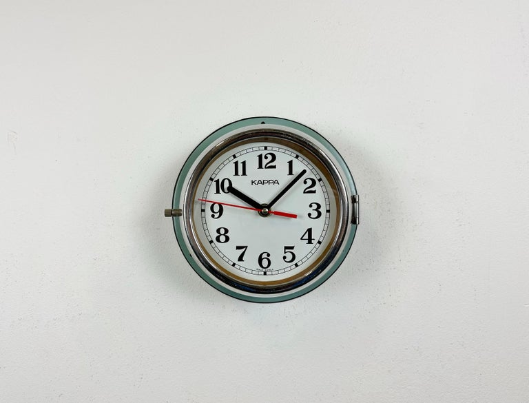 Vintage Green Kappa Navy Wall Clock, 1980s For Sale at 1stDibs