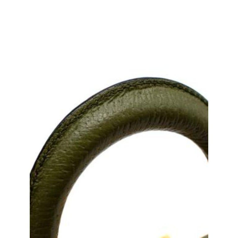Vintage Green Leather Mini Top Handle For Sale at 1stDibs