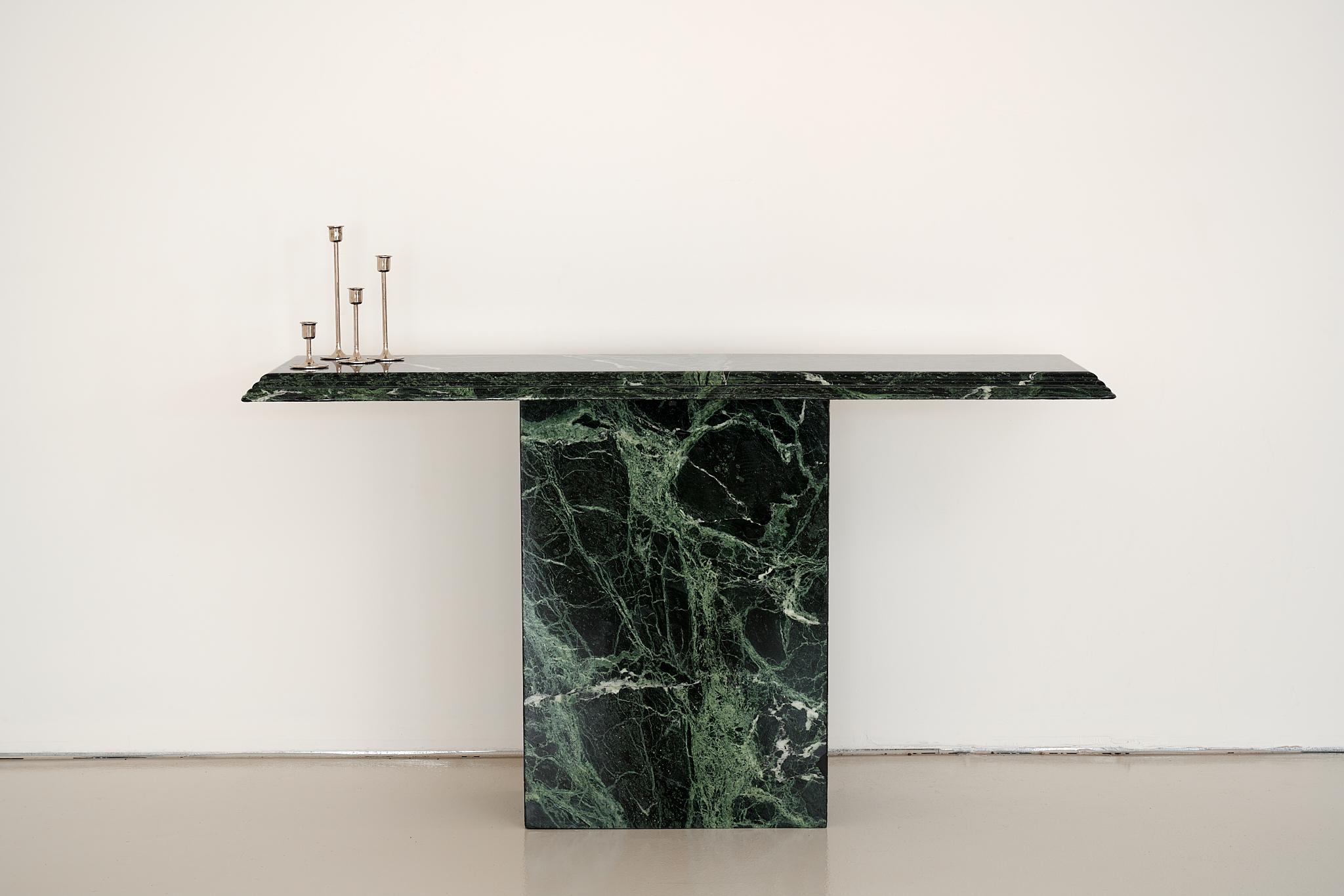 Vintage Green Marble Console Table at 1stDibs