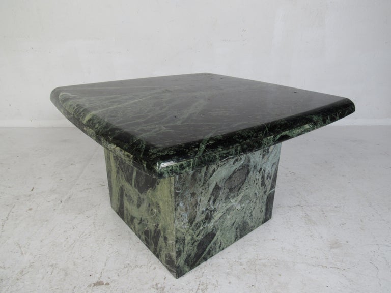 Vintage Green Marble Side Table at 1stDibs