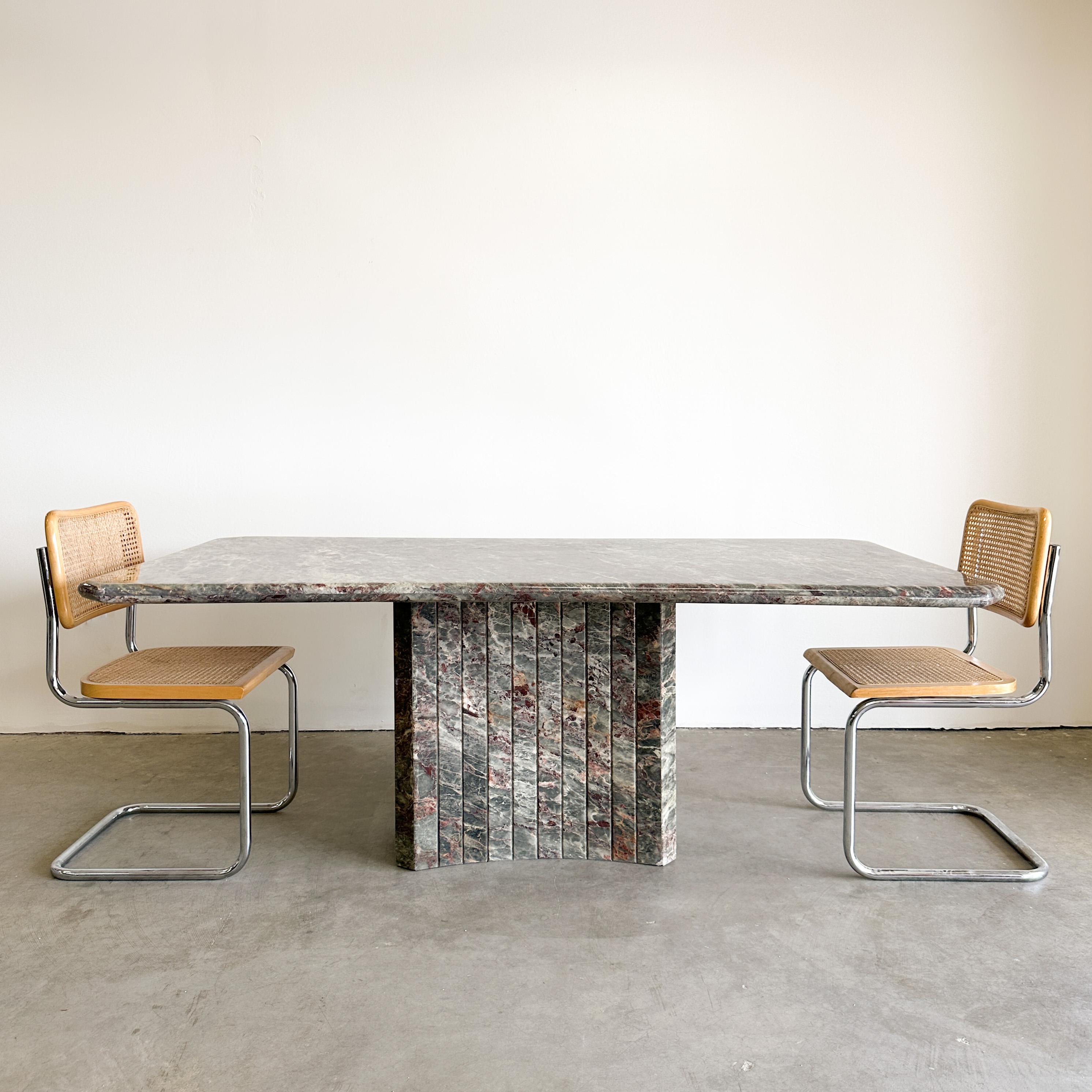 Vintage Green Marble Stone Dining Table Postmodern MCM Retro Minimalist ...