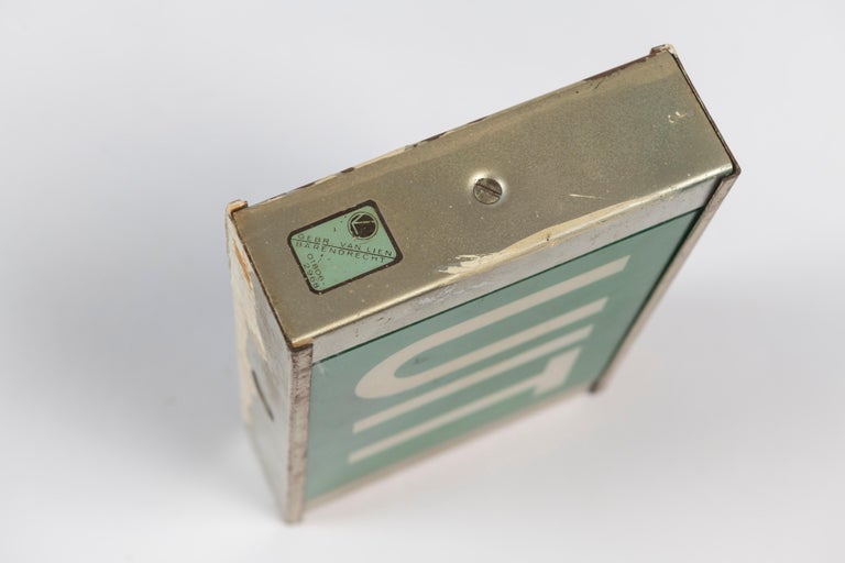 Vintage Green Metal "Exit/Uit" Sign For Sale at 1stDibs
