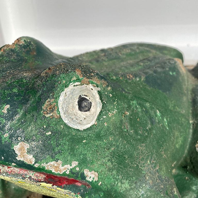 Vintage Green Painted Concrete Garden Frog Statue For Sale at 1stDibs ...