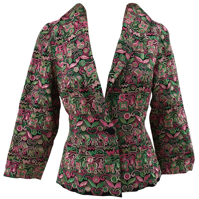 Vintage green pink fluo jacket For Sale at 1stDibs