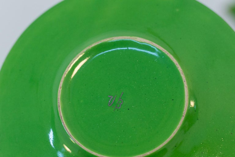 Vintage Green Porcelain Tea Set For Sale at 1stDibs