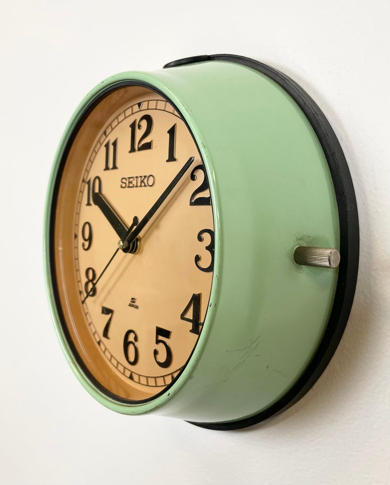 Vintage Green Seiko Navy Wall Clock, 1970s For Sale at 1stDibs
