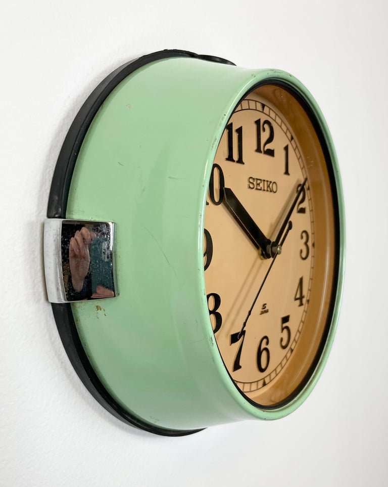 Vintage Green Seiko Navy Wall Clock, 1970s For Sale at 1stDibs