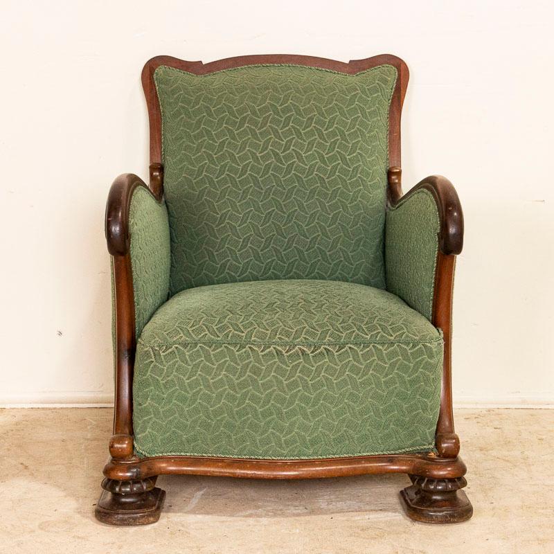 Vintage Green Upholstered Arm Chair from Denmark at 1stDibs | green ...