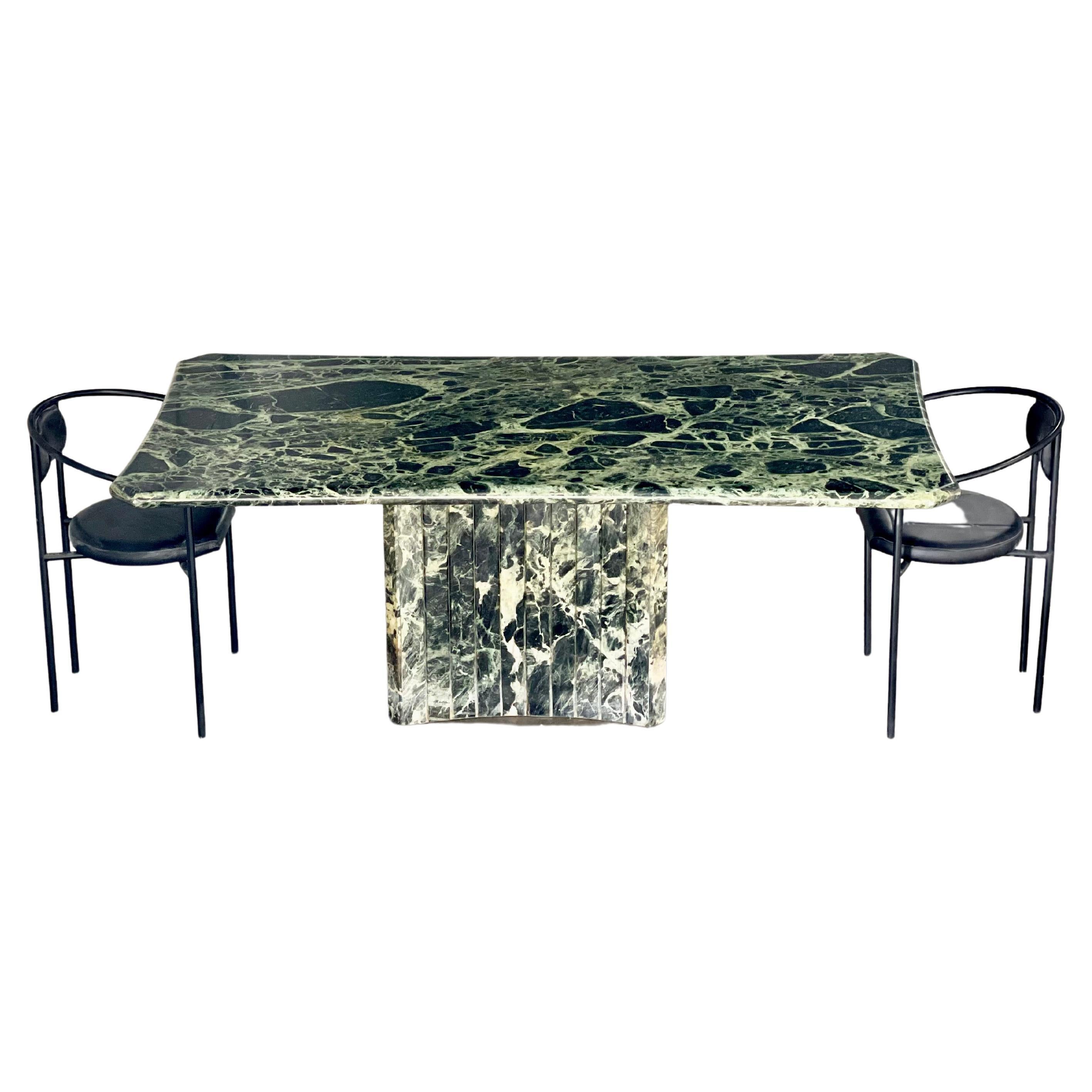Vintage Green Verde Guatemalan Marble Dining Table at 1stDibs