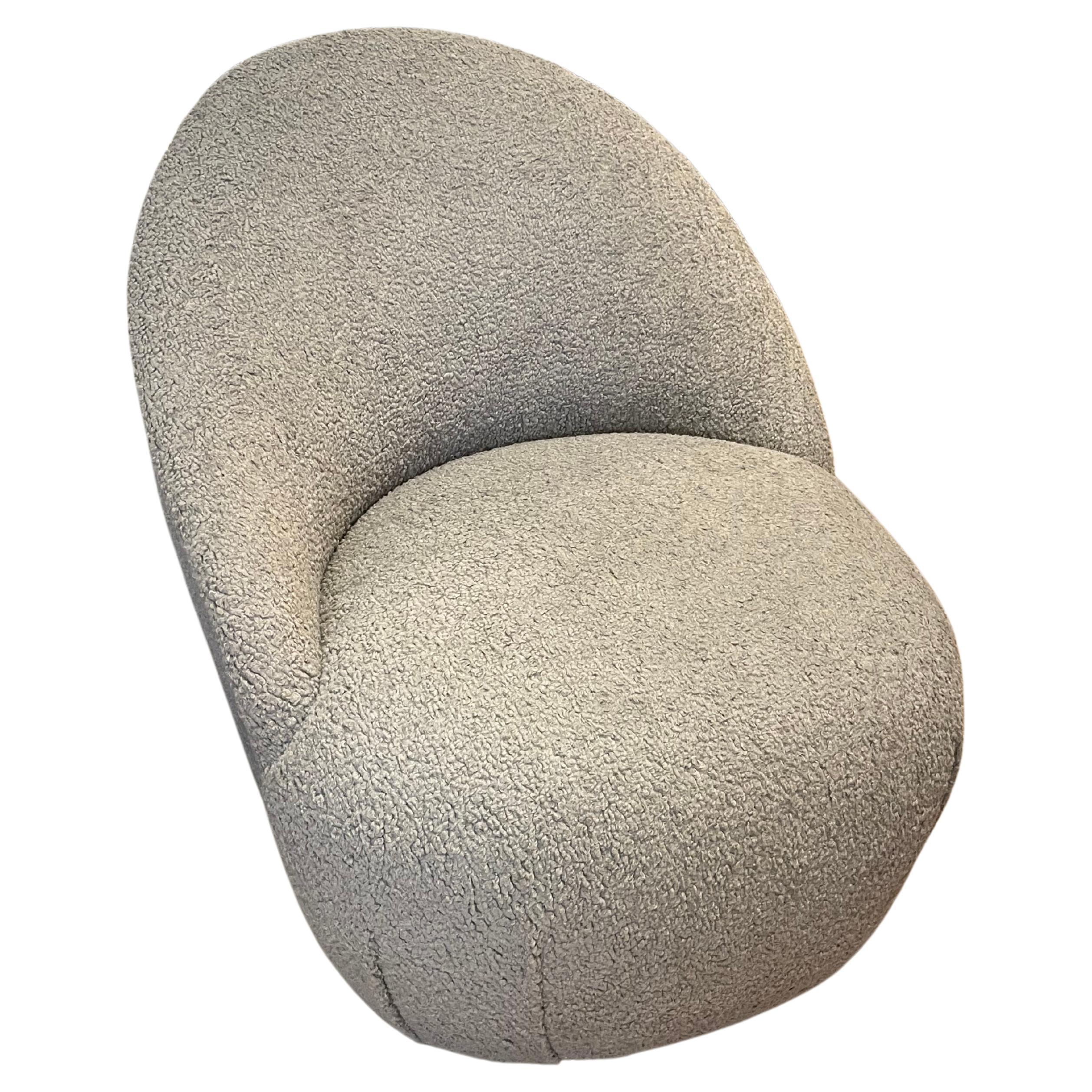 Vintage Grey Bouclé Armchairs For Sale at 1stDibs
