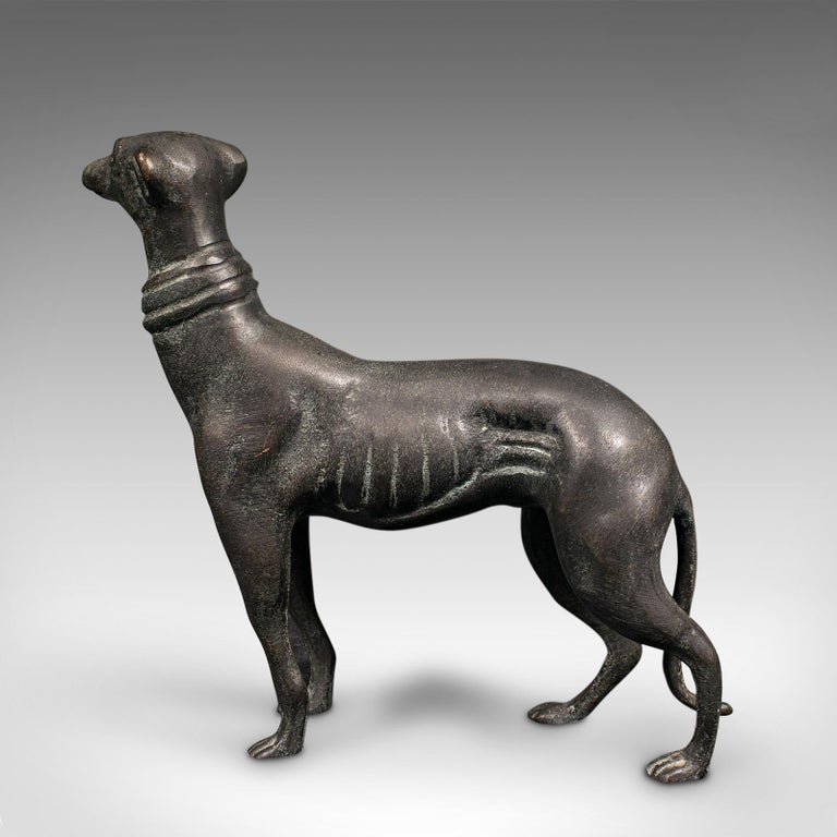 Vintage Greyhound Figure, French, Bronze, Dog Statue, Art Deco Taste ...