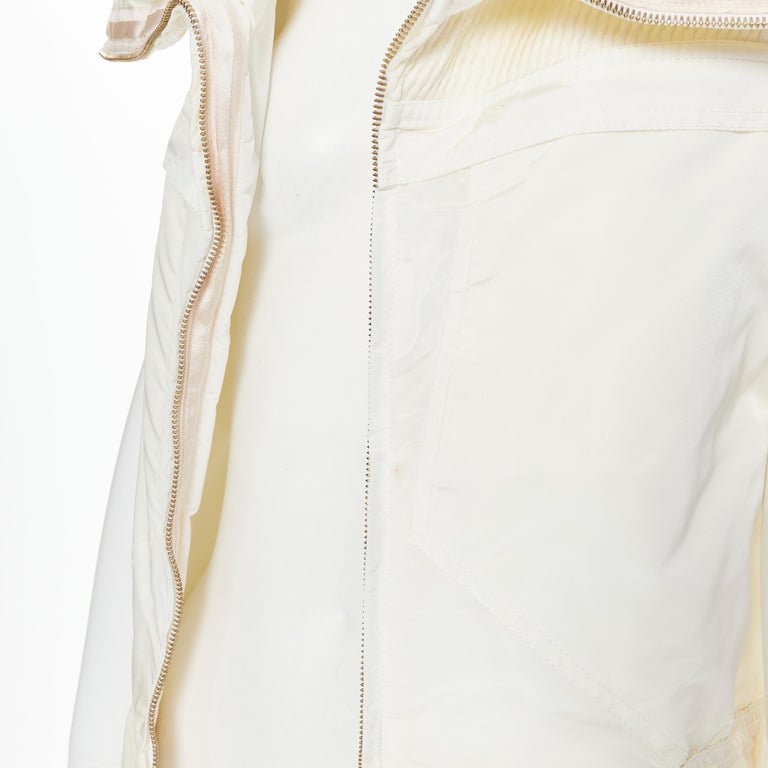 vintage GUCCI 2004 cream white oversized collar zip padded vest jacket ...
