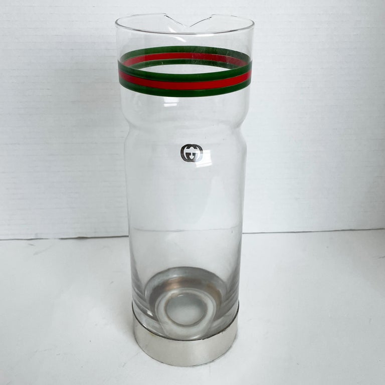Vintage Gucci Barware Set 5pc Pitcher Carafe and High Ball Glasses GG ...