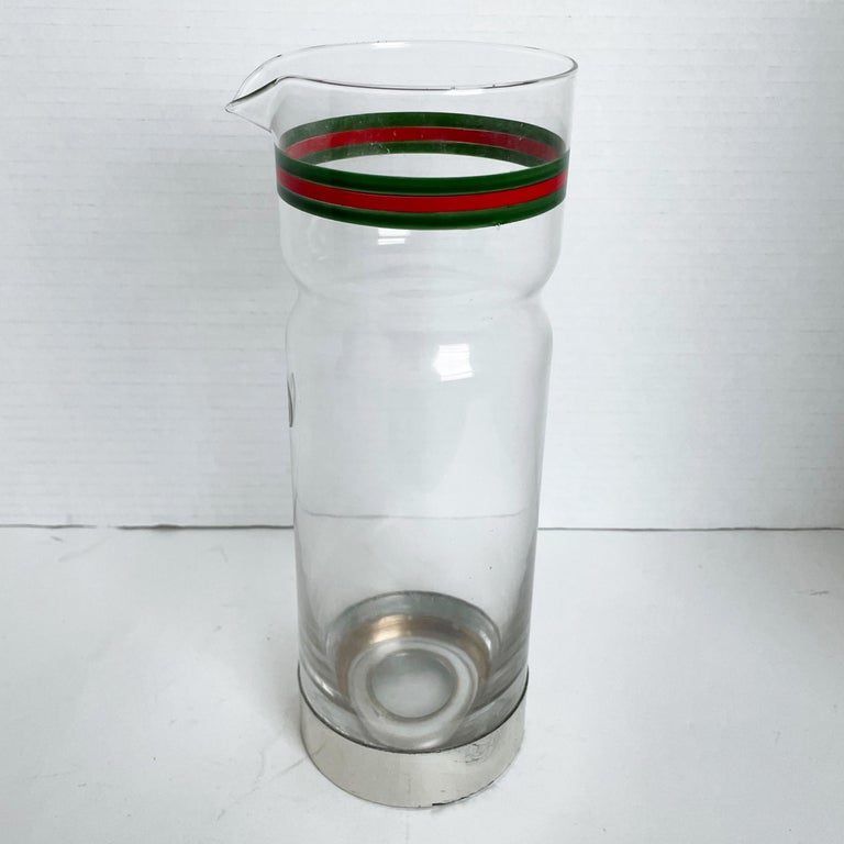 Vintage Gucci Barware Set 5pc Pitcher Carafe and High Ball Glasses GG ...