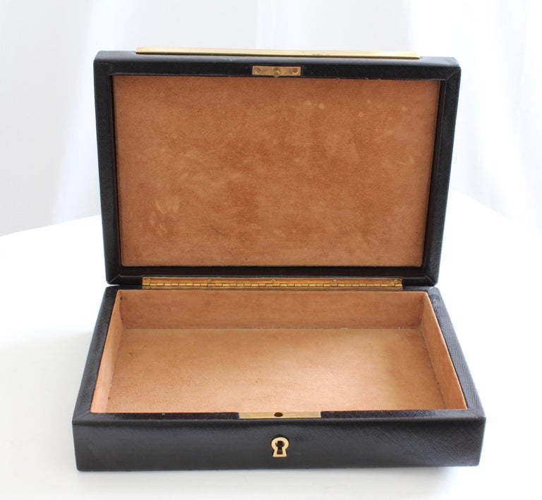 Vintage Gucci Black Leather Jewelry Case Trinket Box Home Decor at 1stDibs
