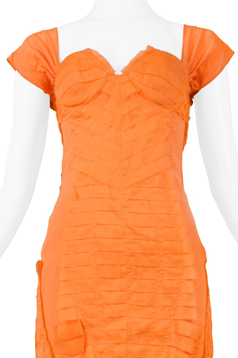 Vintage Gucci by Tom Ford Orange Silk Cocktail Dress Runway 2004 For ...