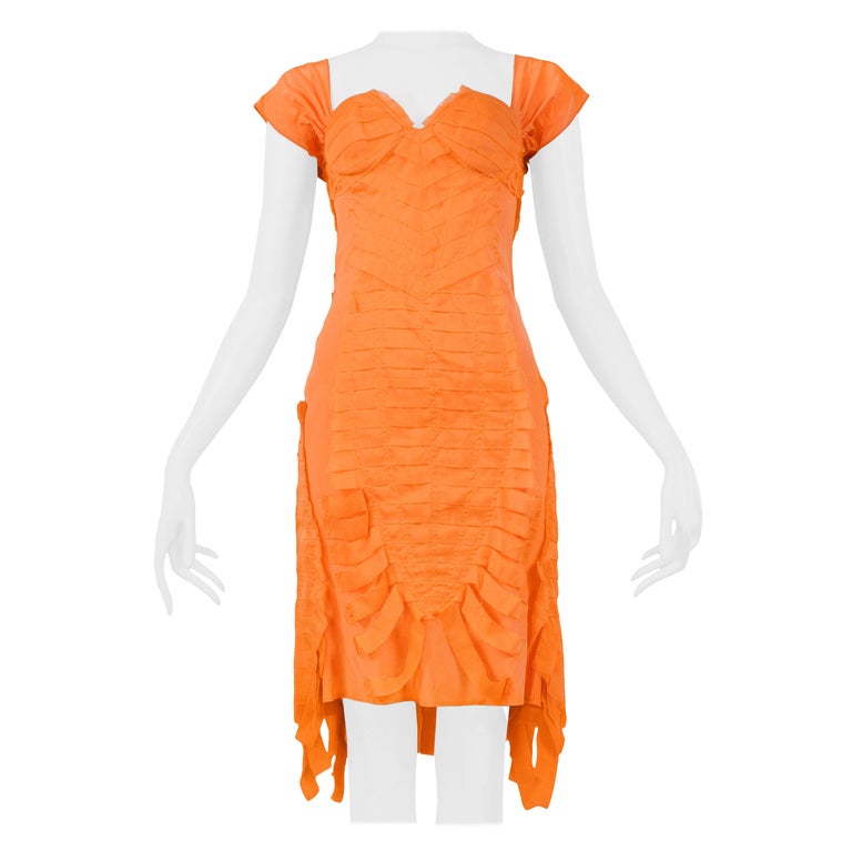 Vintage Gucci by Tom Ford Orange Silk Cocktail Dress Runway 2004 For ...