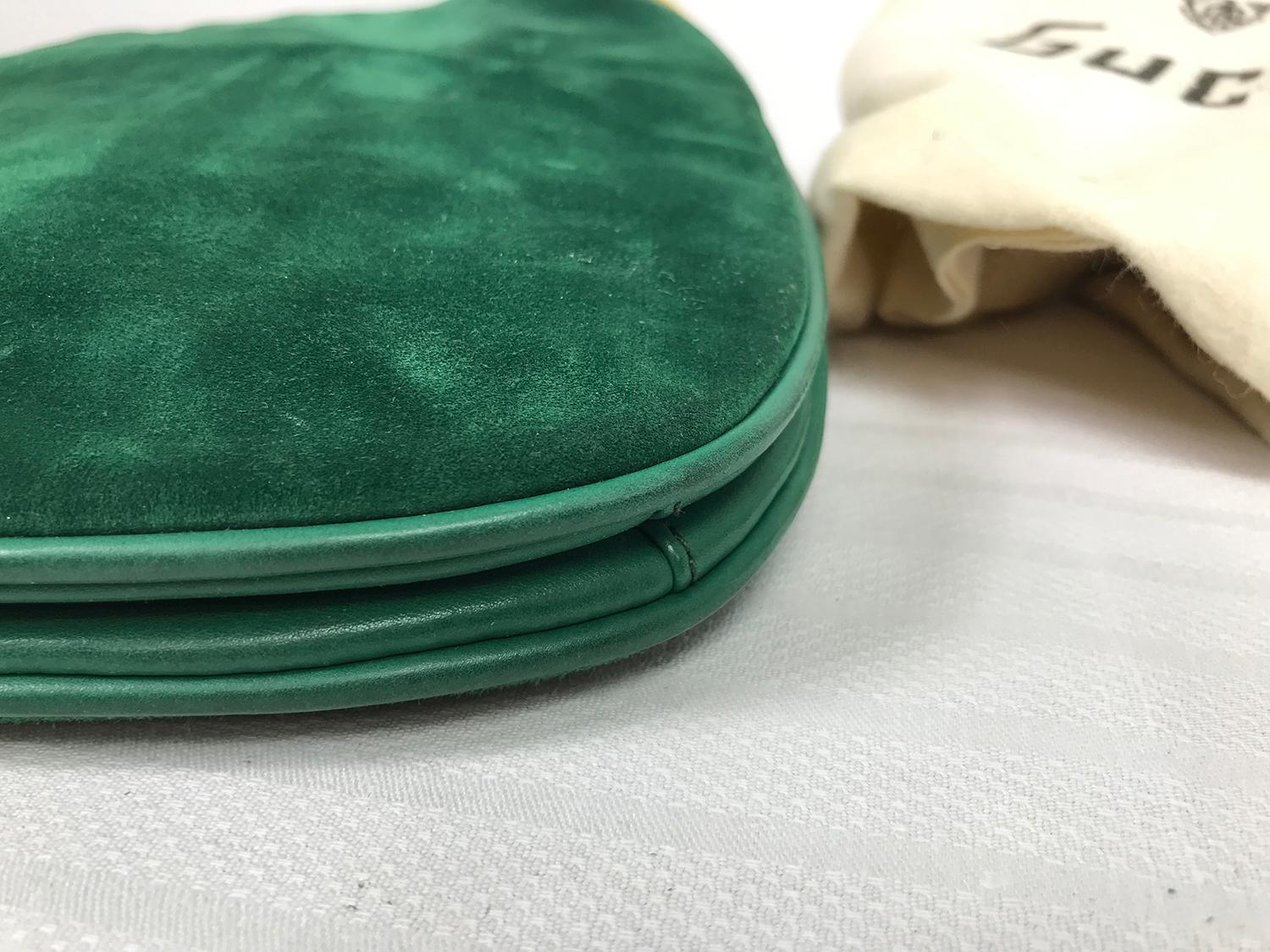Vintage Gucci Forest Green Suede with Gold Chain and Gold Hardware ...