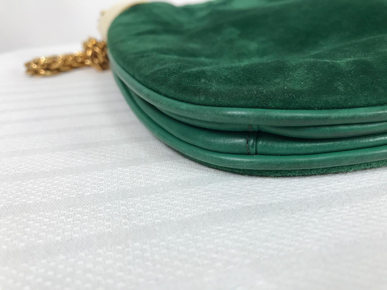 Vintage Gucci Forest Green Suede with Gold Chain and Gold Hardware ...