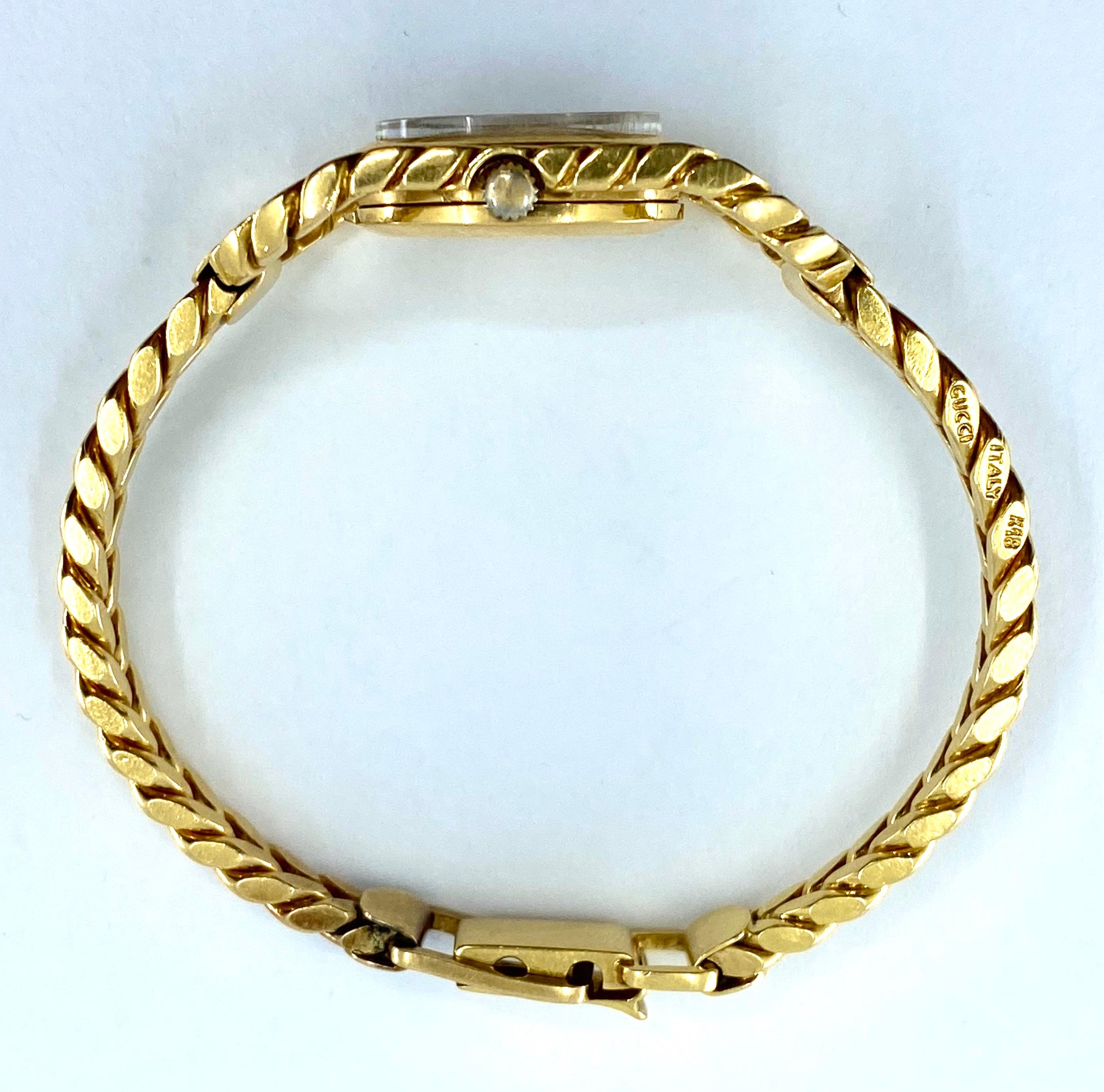 Vintage Gucci Gold Watch Bracelet For Sale at 1stDibs