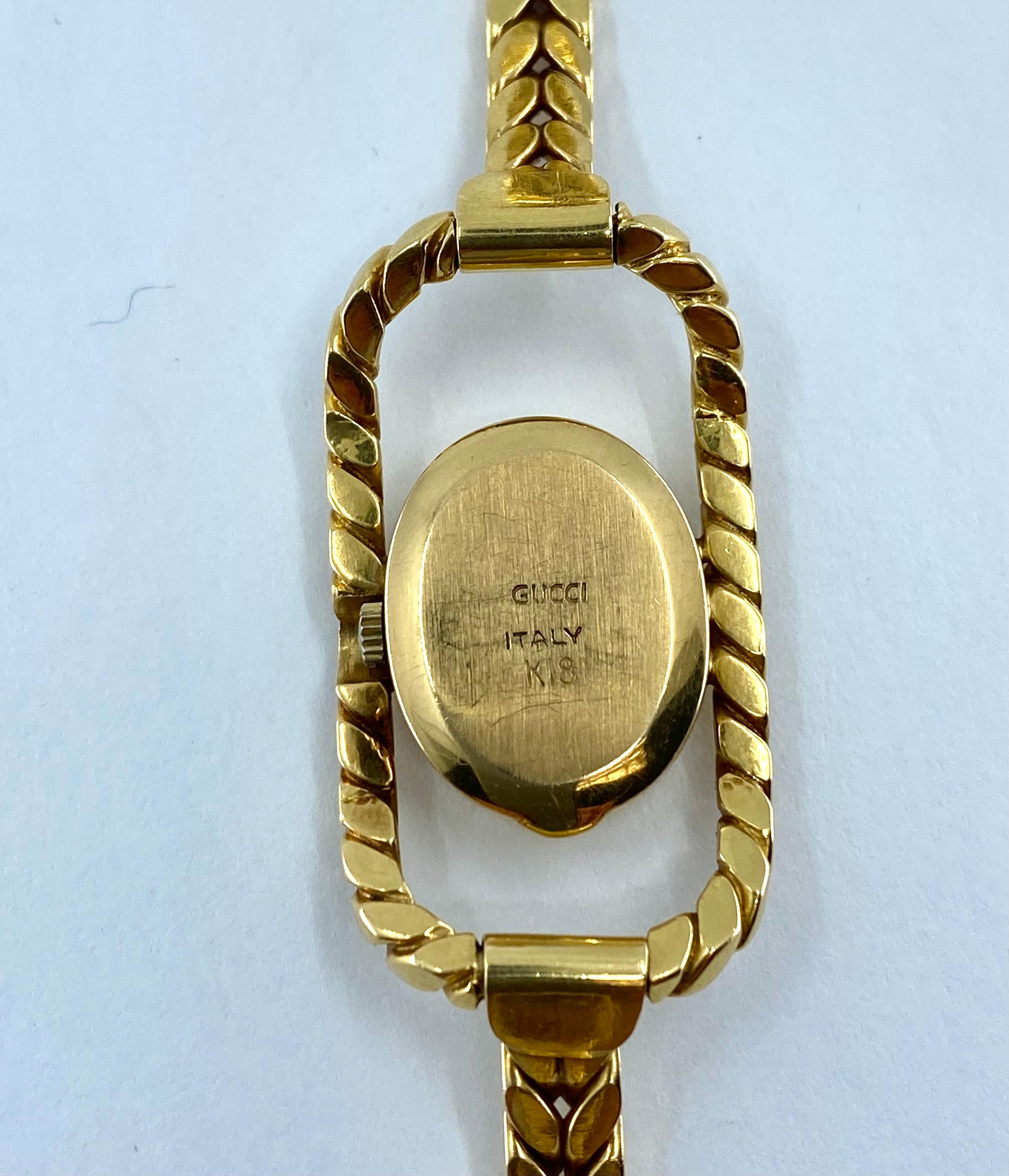 Vintage Gucci Gold Watch Bracelet For Sale at 1stDibs