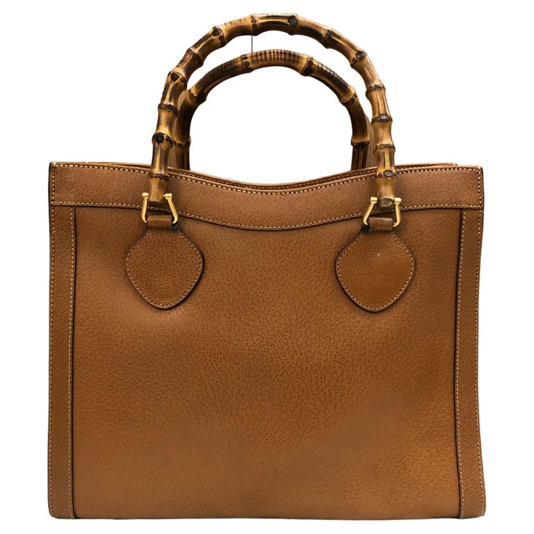 Vintage GUCCI Diana Tote Bamboo Tote Leather Caramel (Medium) For Sale ...