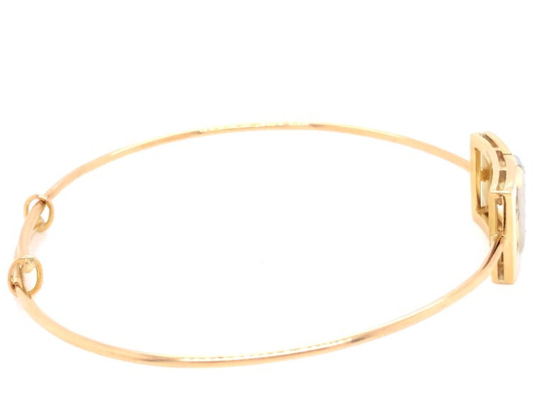 Vintage Gucci Logo Gold and Diamond Bracelet, 18k Yellow Gold For Sale ...