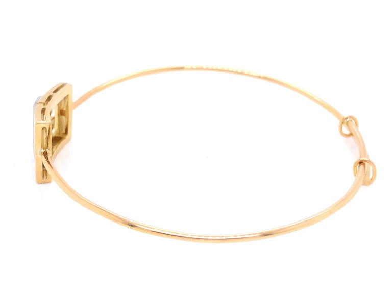 Vintage Gucci Logo Gold and Diamond Bracelet, 18k Yellow Gold For Sale ...