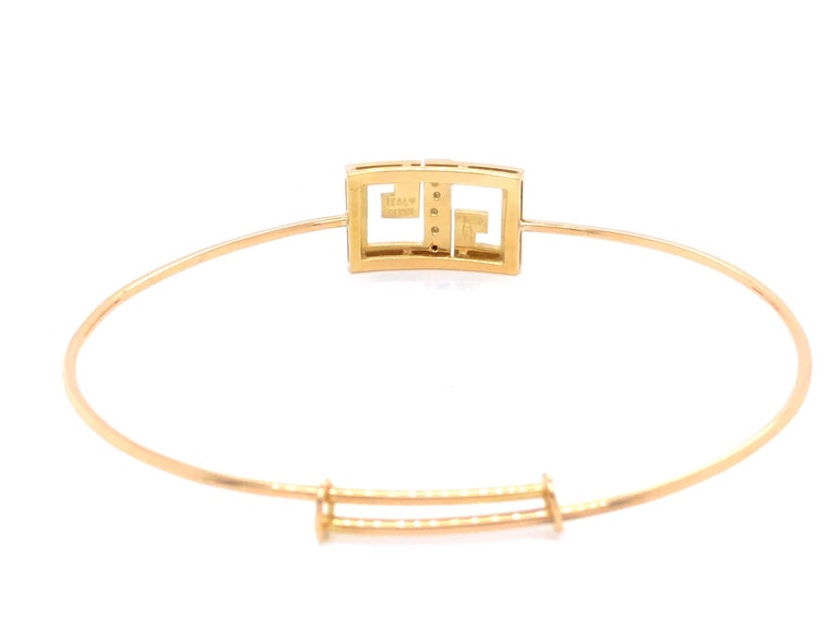 Vintage Gucci Logo Gold and Diamond Bracelet, 18k Yellow Gold For Sale ...