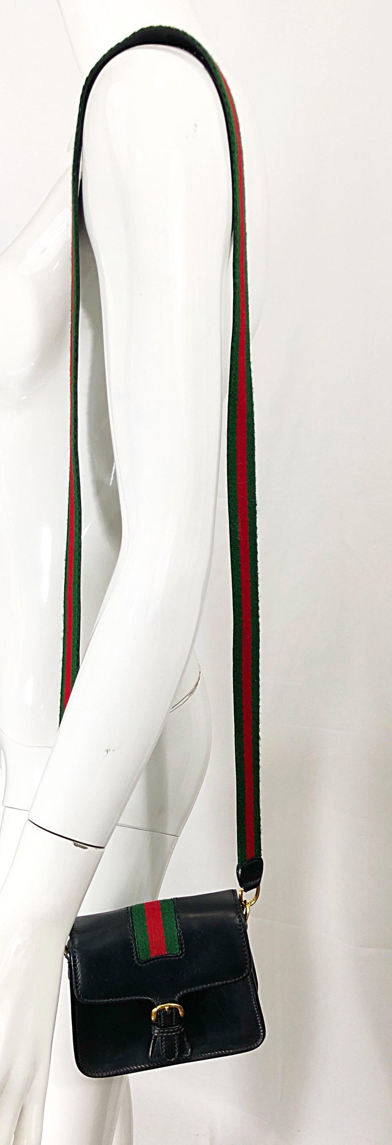 Vintage Gucci Mini 1990s Black Leather Small Minature Crossbody 90s ...