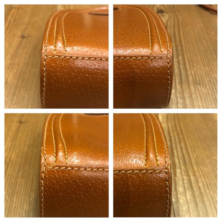 Vintage GUCCI Caramel Leather Mini Book Tote Bag at 1stDibs