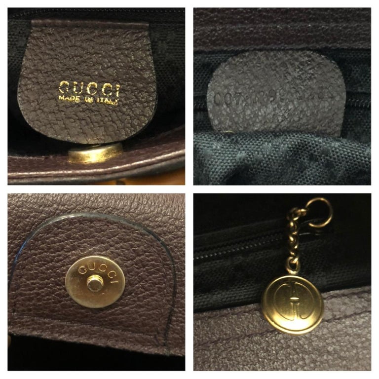 1990s Vintage GUCCI Mini Suede Bamboo Two-Way Crossbody Handbag ...
