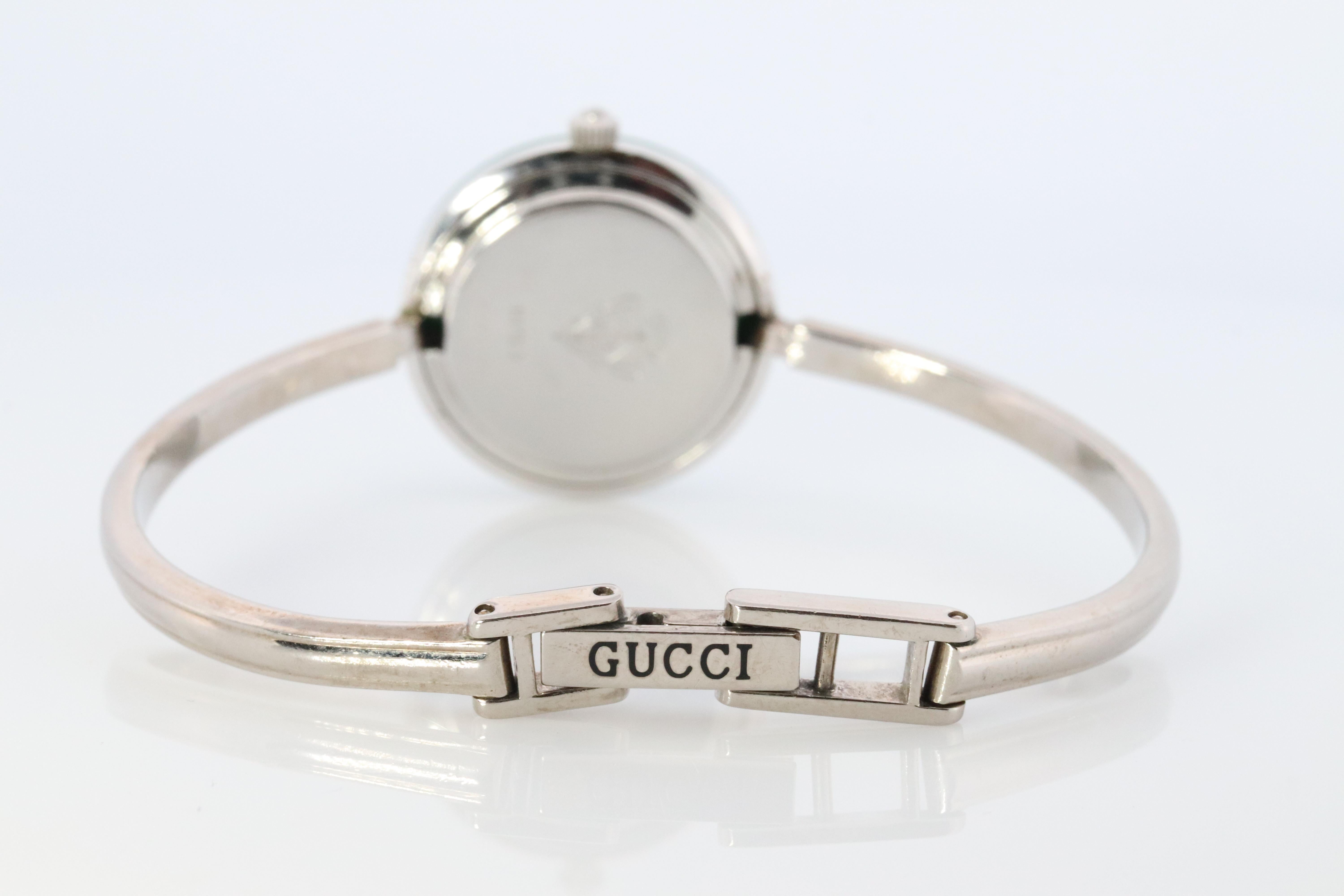 Vintage GUCCI Quartz 11/12.2 Watch Bezels Gucci Ladies Silver Bangle ...