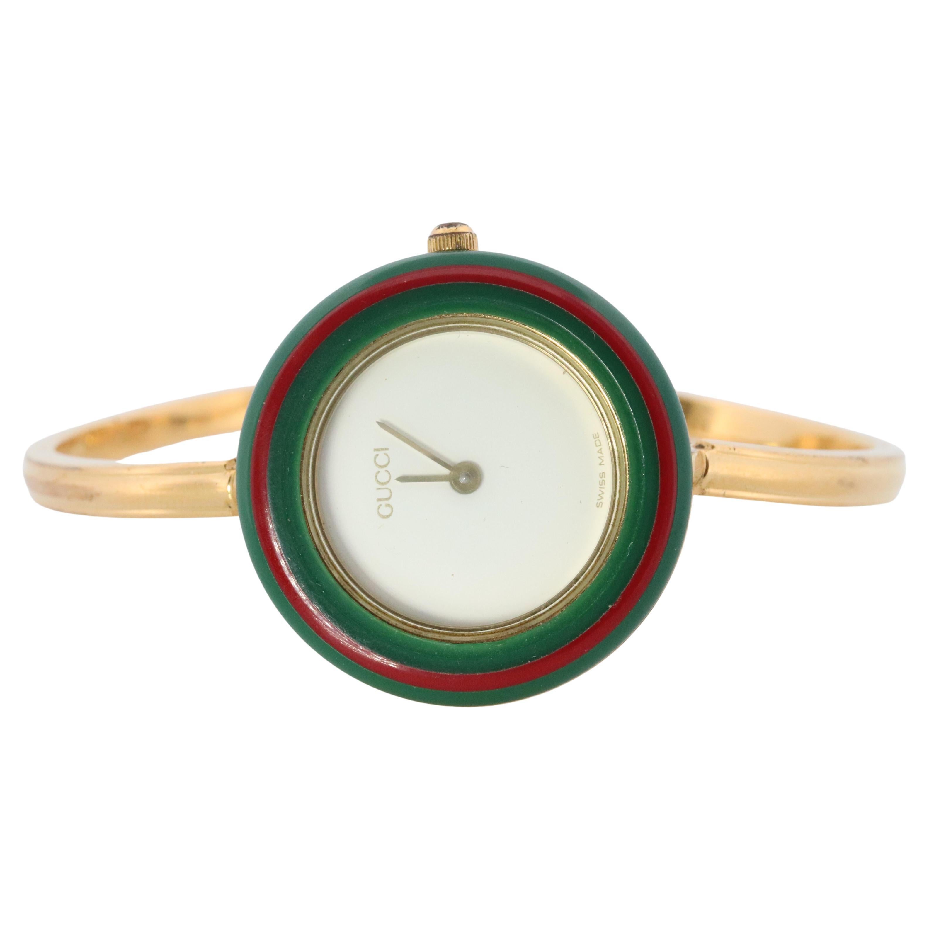 Vintage GUCCI Quartz 11/12 Watch. Gucci Ladies Bangle Interchange Bezel ...