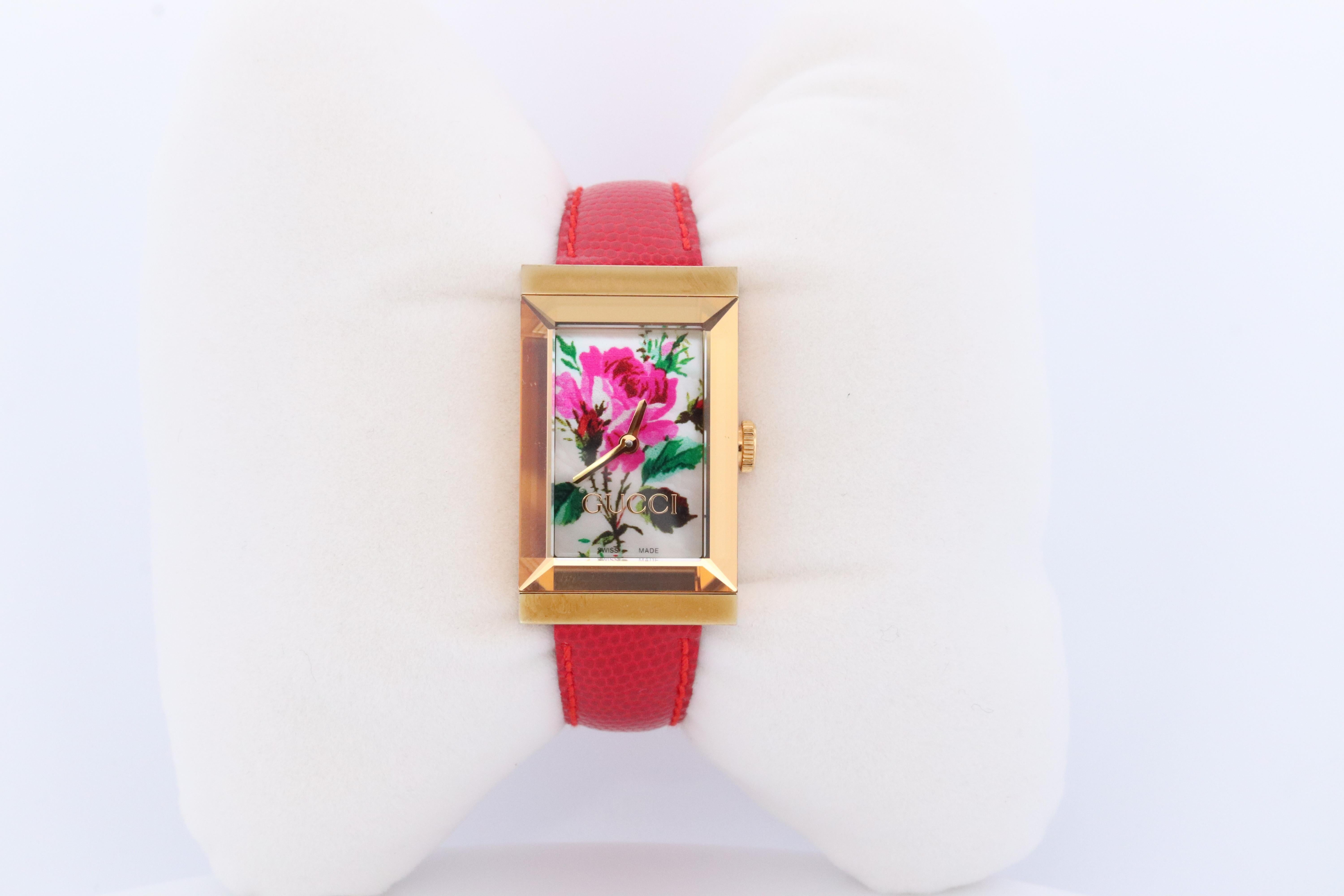 Vintage GUCCI Quartz 147.4 Watch. Gucci Flower Colorful Ladies. Box and ...