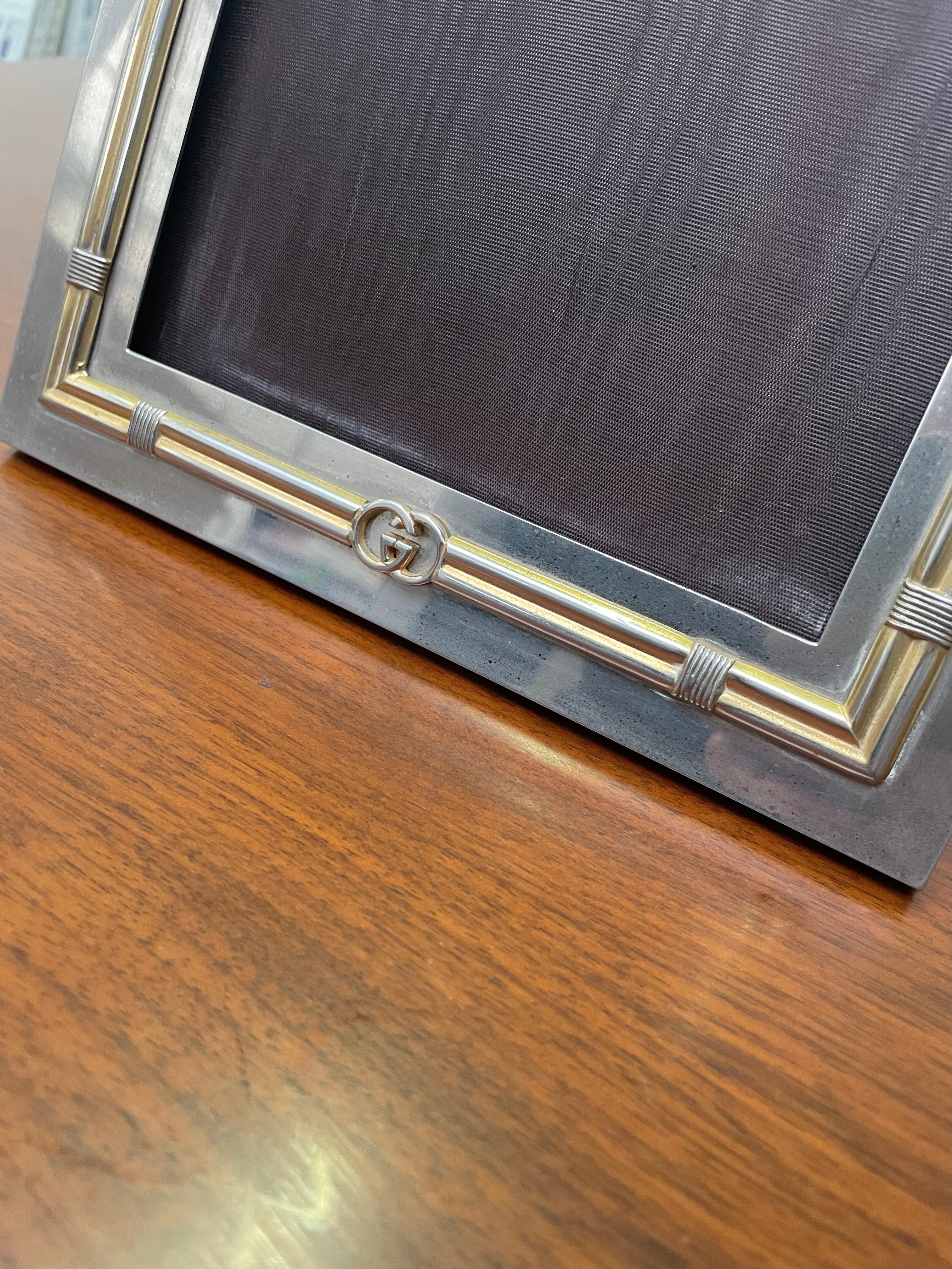 Vintage Gucci Silver and Gold Photo Frame, 1970s at 1stDibs