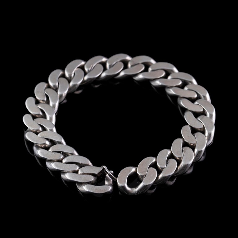 Vintage Gucci Silver Chain Bracelet For Sale at 1stDibs