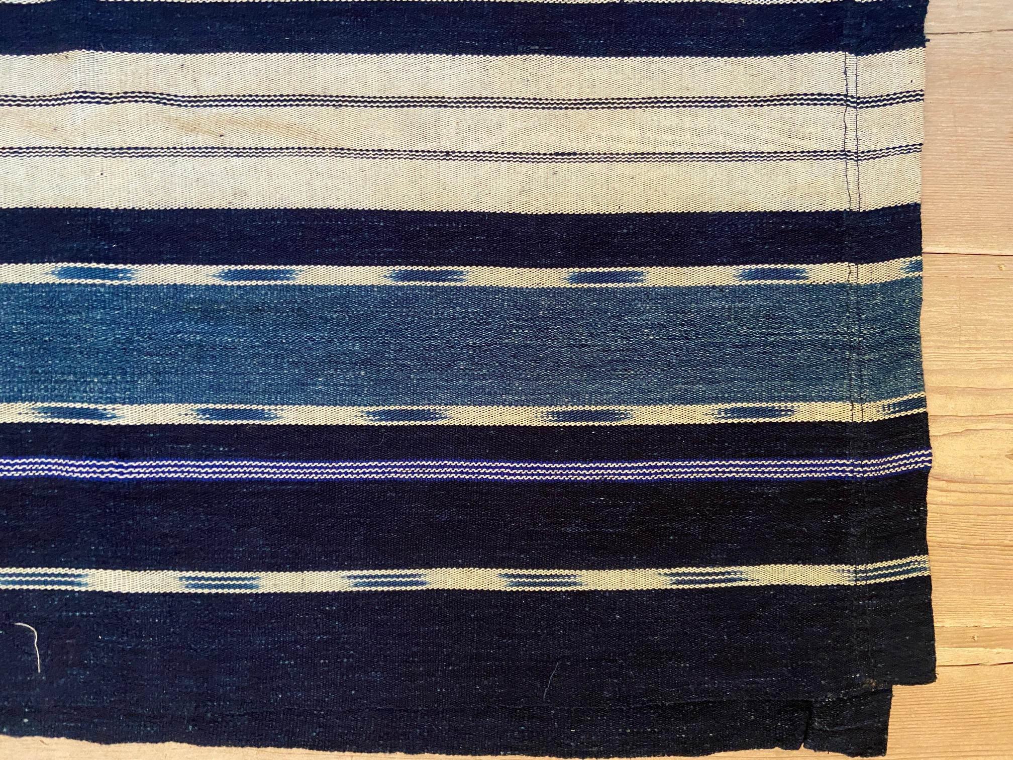 Vintage Guro Chief’s Cloth Textile in Blue with Ikat Pattering, Nigeria ...