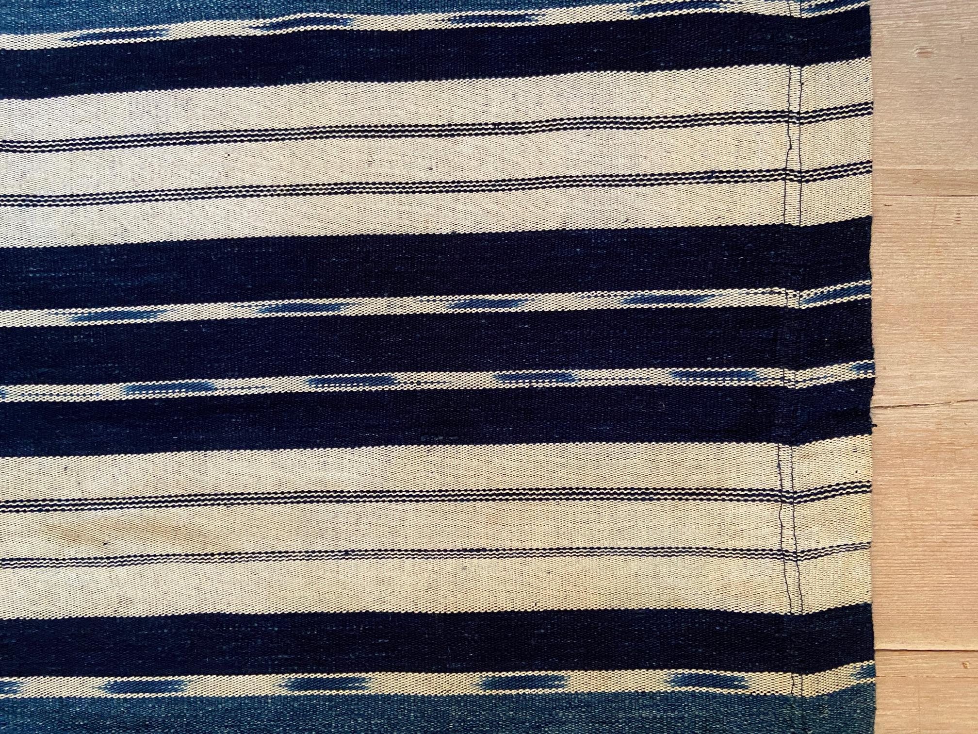 Vintage Guro Chief’s Cloth Textile in Blue with Ikat Pattering, Nigeria ...