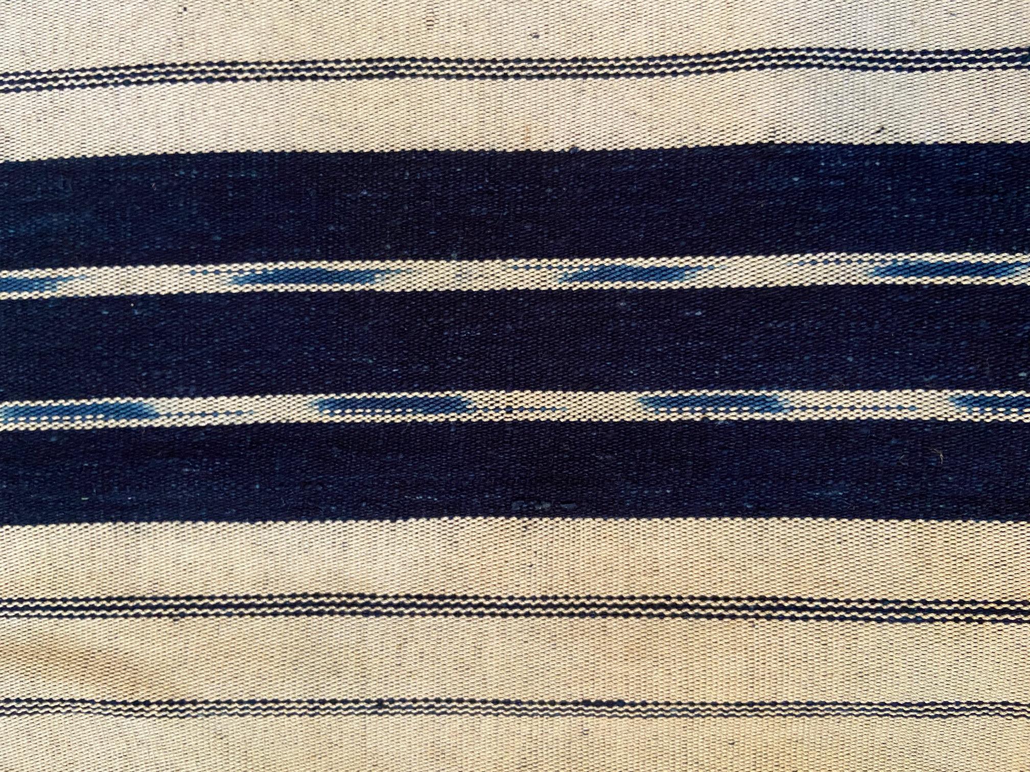 Vintage Guro Chief’s Cloth Textile in Blue with Ikat Pattering, Nigeria ...