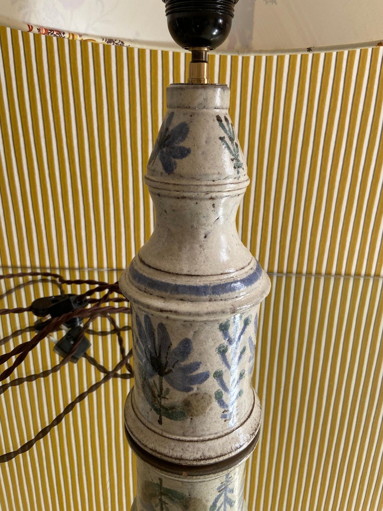 Vintage Gustave Reynaud Ceramic Table Lamp with Customized Shade ...