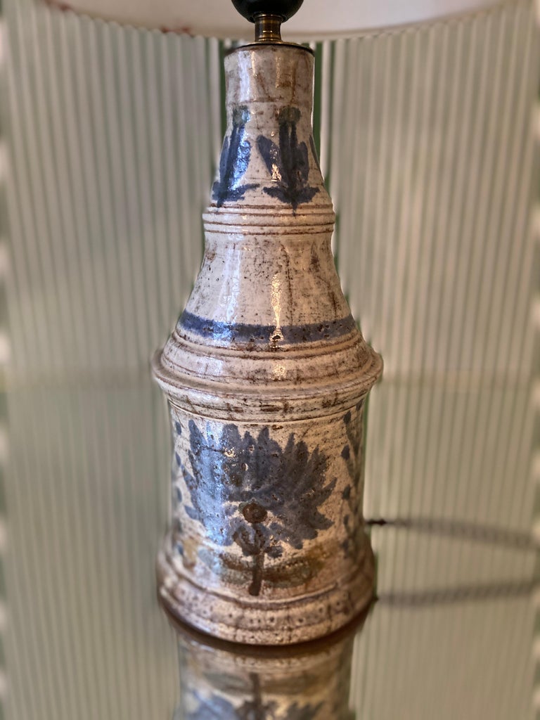 Vintage Gustave Reynaud Ceramic Table Lamp with Customized Shade ...