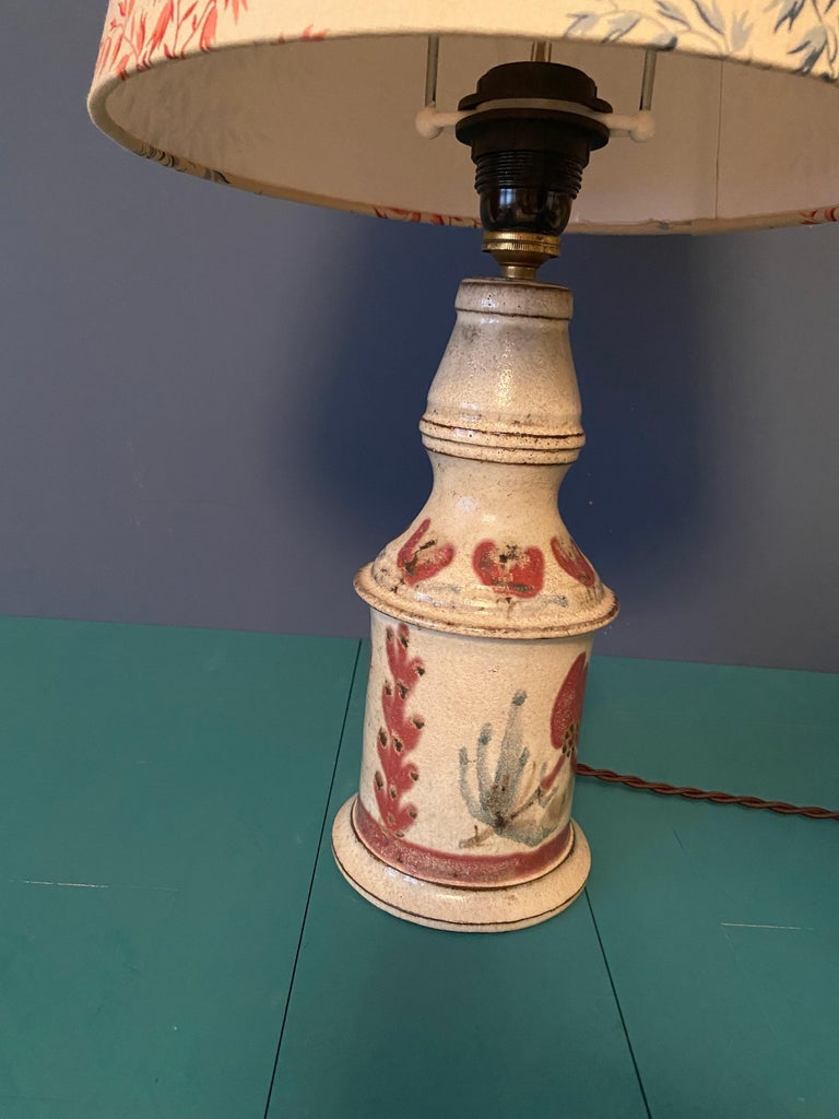 Vintage Gustave Reynaud Ceramic Table Lamp with Customized Shade ...