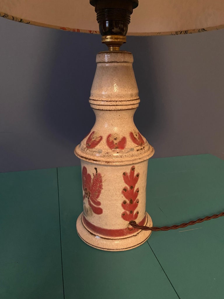 Vintage Gustave Reynaud Ceramic Table Lamp with Customized Shade ...