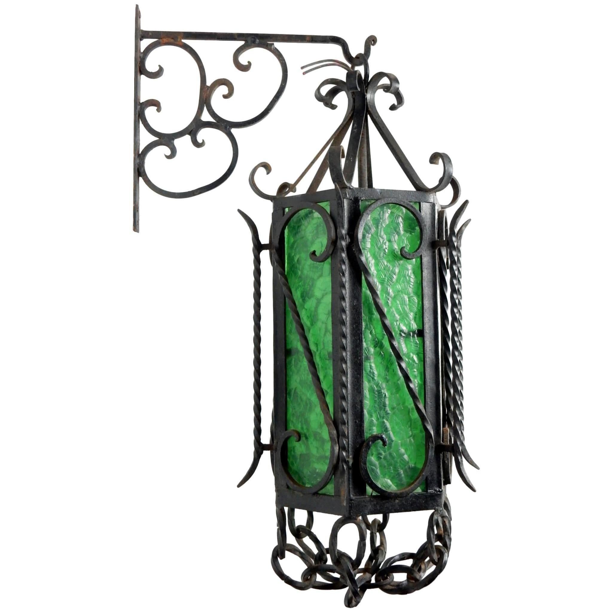 California Craftsman Iron Ornate Sconces Pendant Lamps with Ruby Red ...